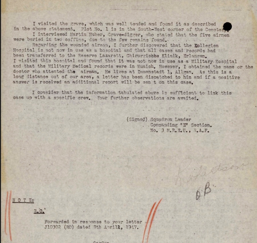 Robertson Crew Loss – MRES Report – The RAF Pathfinders Archive